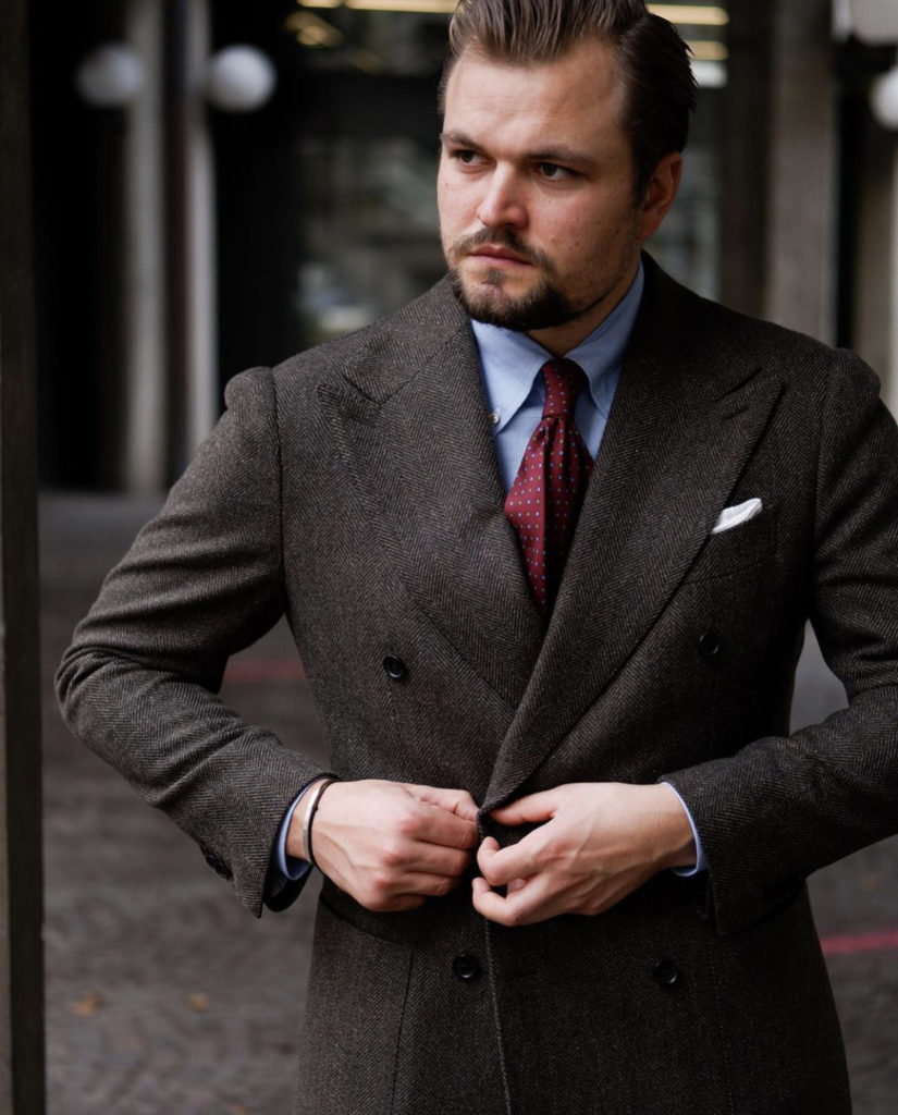 The Dons Club Burgundy Neats Macclesfield Printed Silk Tie – Analogue ...